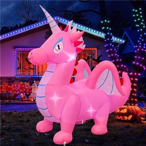 Holiday | 55ft Halloween Inflatable Pink Unicorn Dragon Blow Up ...